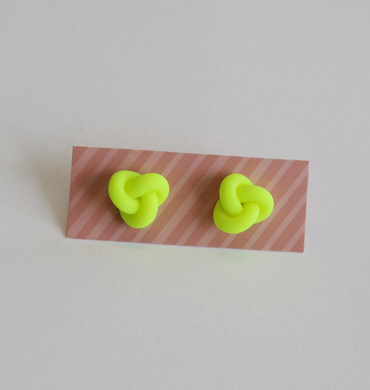 Knutar earrings small neon yellow | WOS
