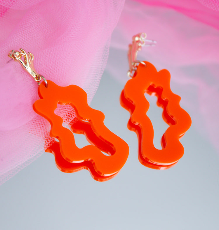 splash earrings orange | WOS